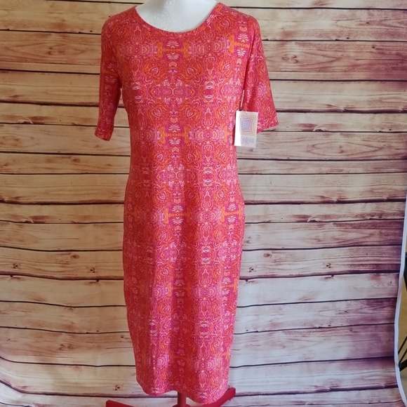 LuLaRoe | Dresses | New Lularoe Summer Print Orange Pink Julia M | Poshmark
